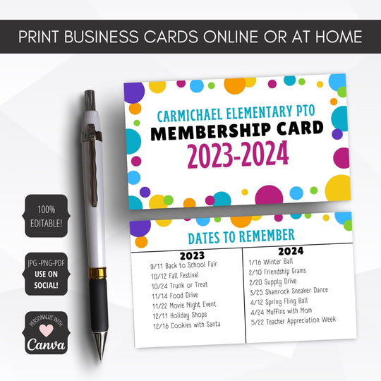 PTO Membership Card Template | Simple Desert Designs