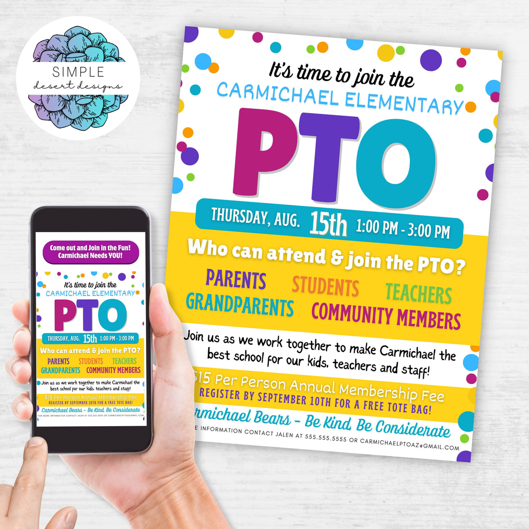 PTO Membership Drive Flyer | Simple Desert Designs