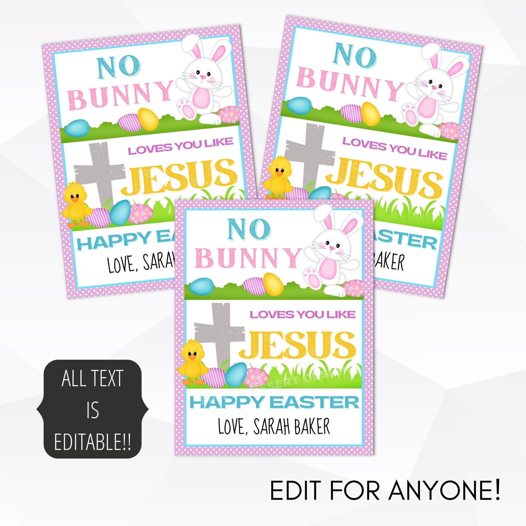 Religious Easter Tags Cute – Simple Desert Designs