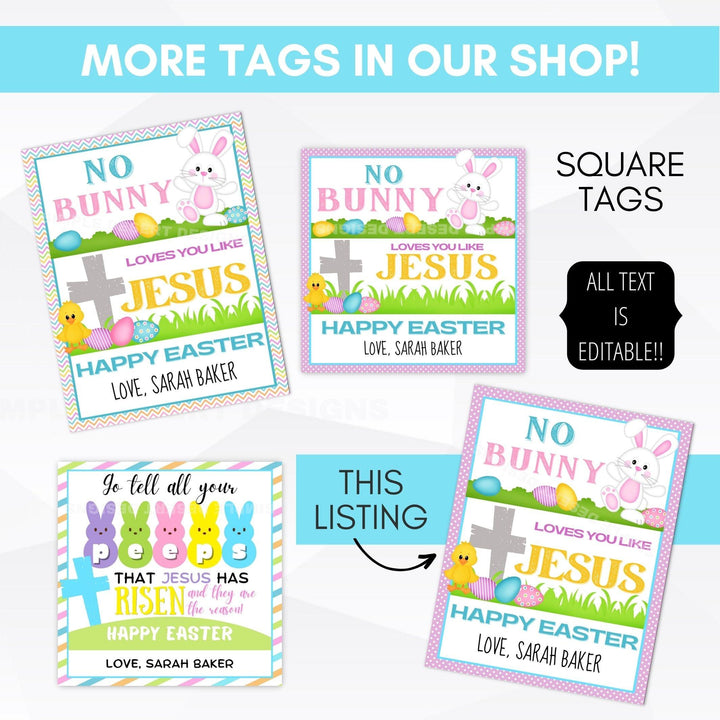 Religious Easter Tags Cute | Simple Desert Designs