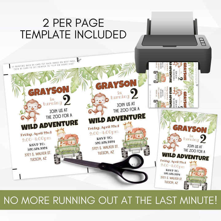 Safari Adventure Theme Birthday Invitation | Simple Desert Designs