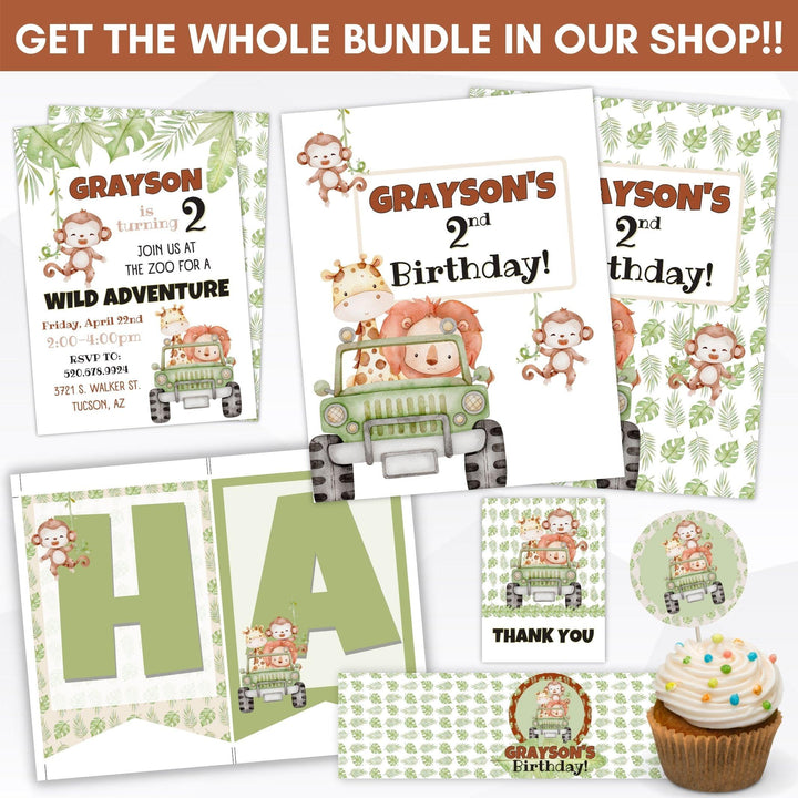 Safari Adventure Theme Birthday Invitation | Simple Desert Designs