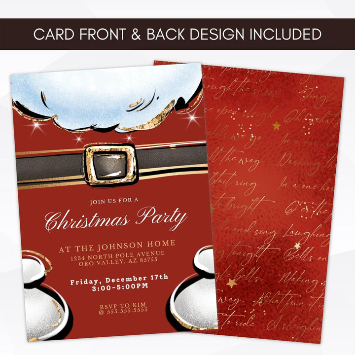 Santa Christmas Dinner Party Invite | Simple Desert Designs