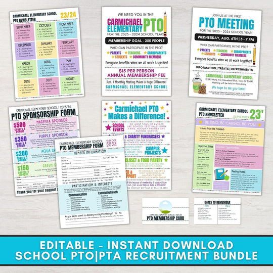 School PTO PTA Membership Forms Toolkit – Simple Desert Designs