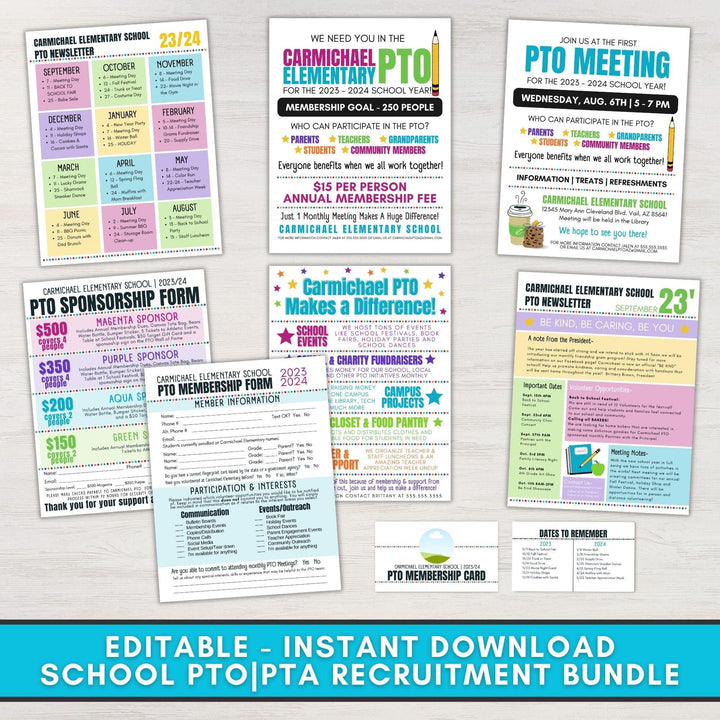 School PTO PTA Membership Forms Toolkit – Simple Desert Designs