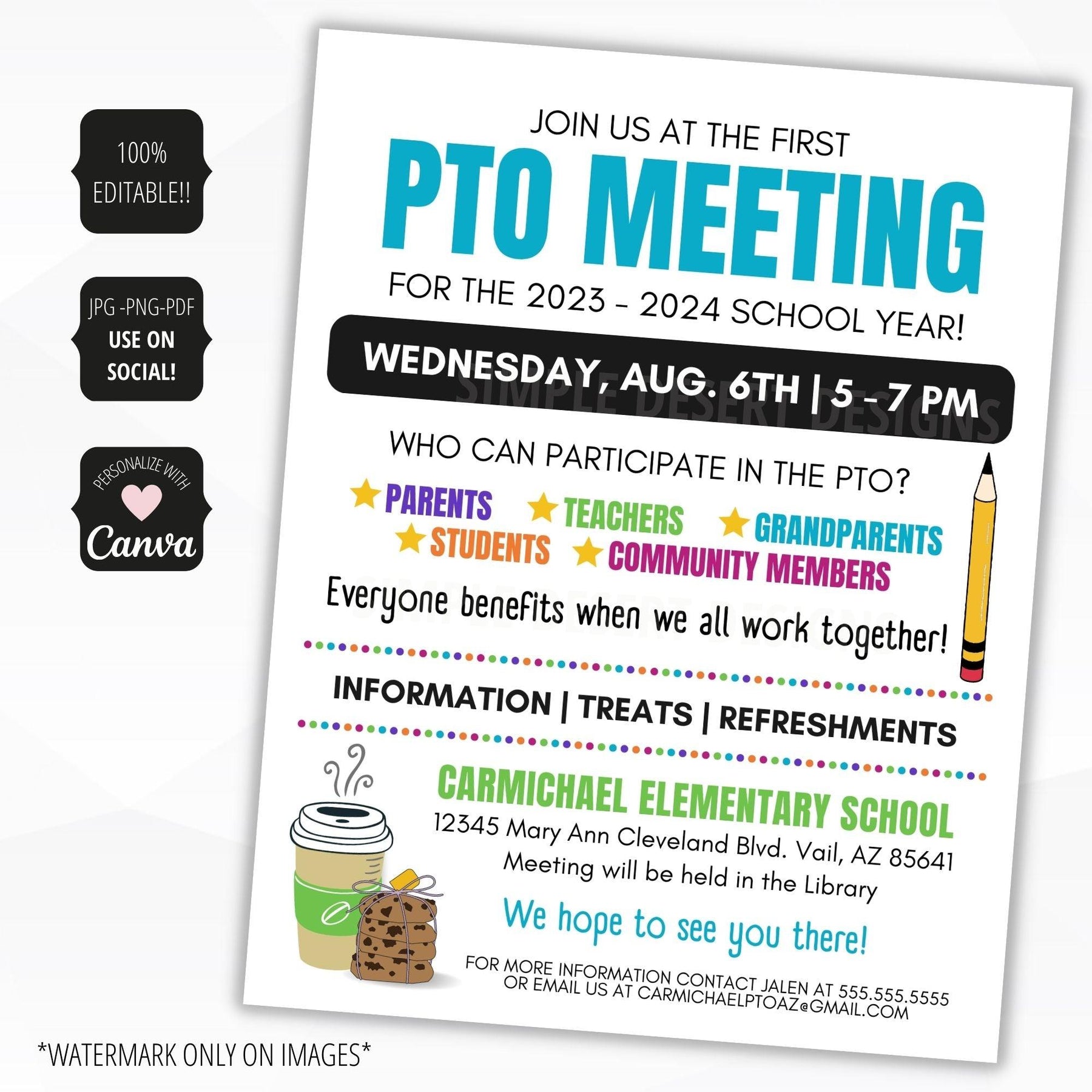 Editable PTO Membership Forms Toolkit - Simple Desert Designs