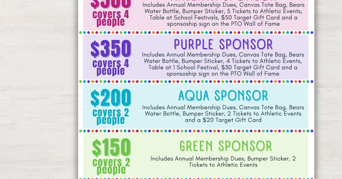 School PTO Sponsorship Form | Simple Desert Designs