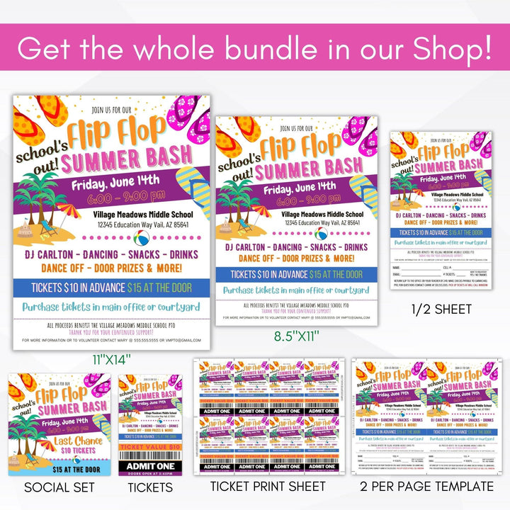 School's Out Summer Dance Flyer Set | Simple Desert Designs