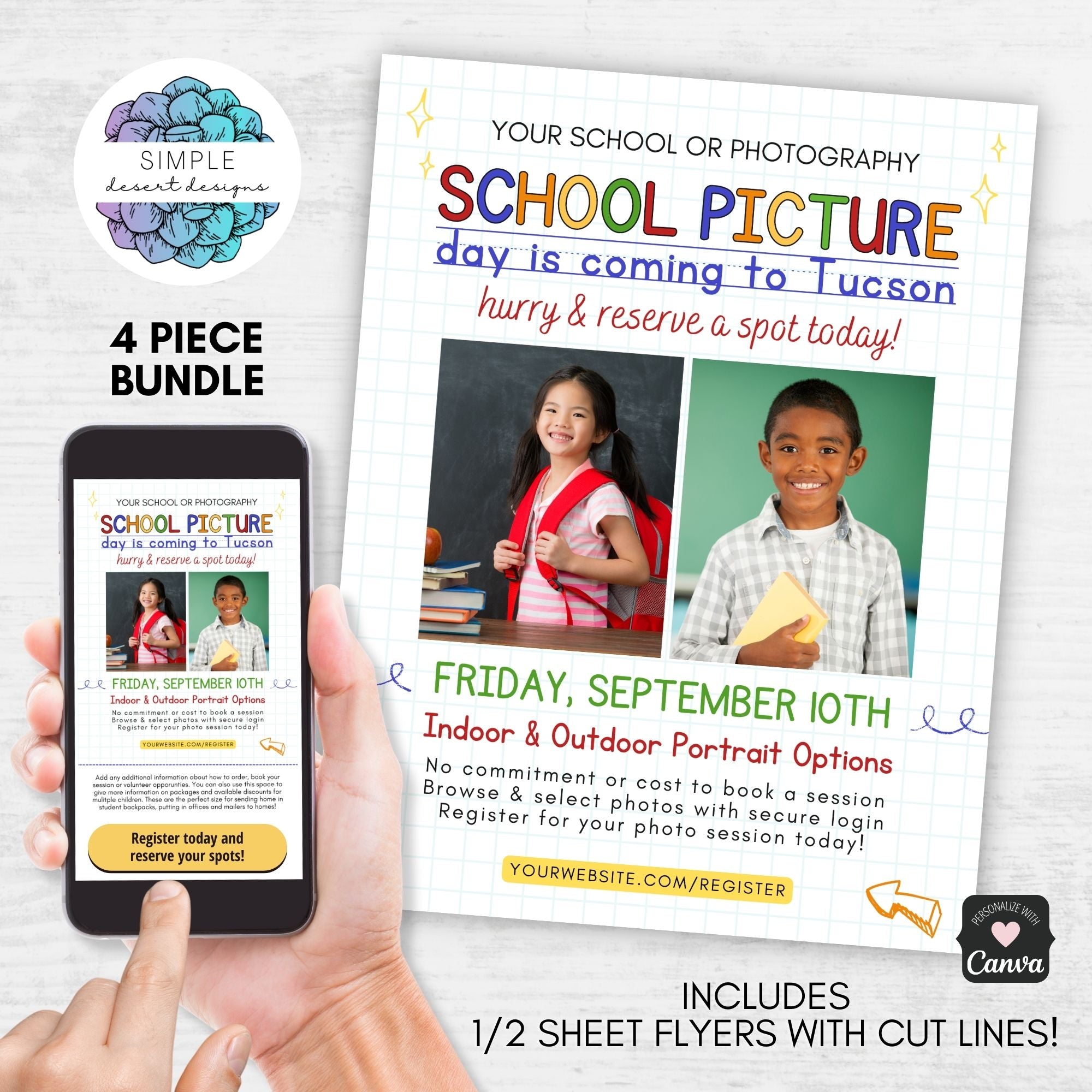 School Photography Flyers – Simple Desert Designs