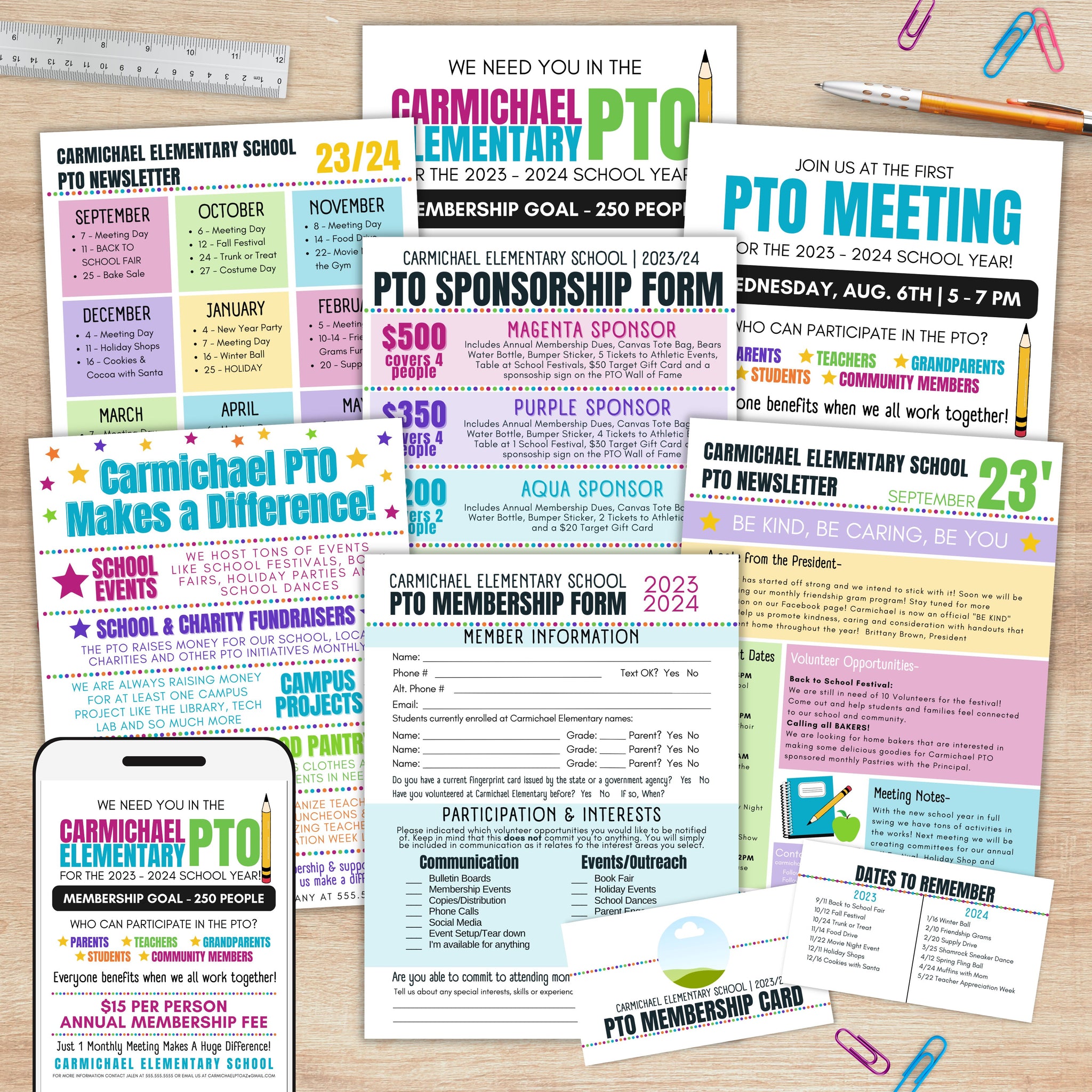 Editable PTO Membership Forms Toolkit - Simple Desert Designs