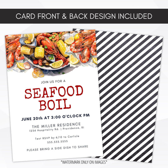Seafood Boil Invitation | Simple Desert Designs