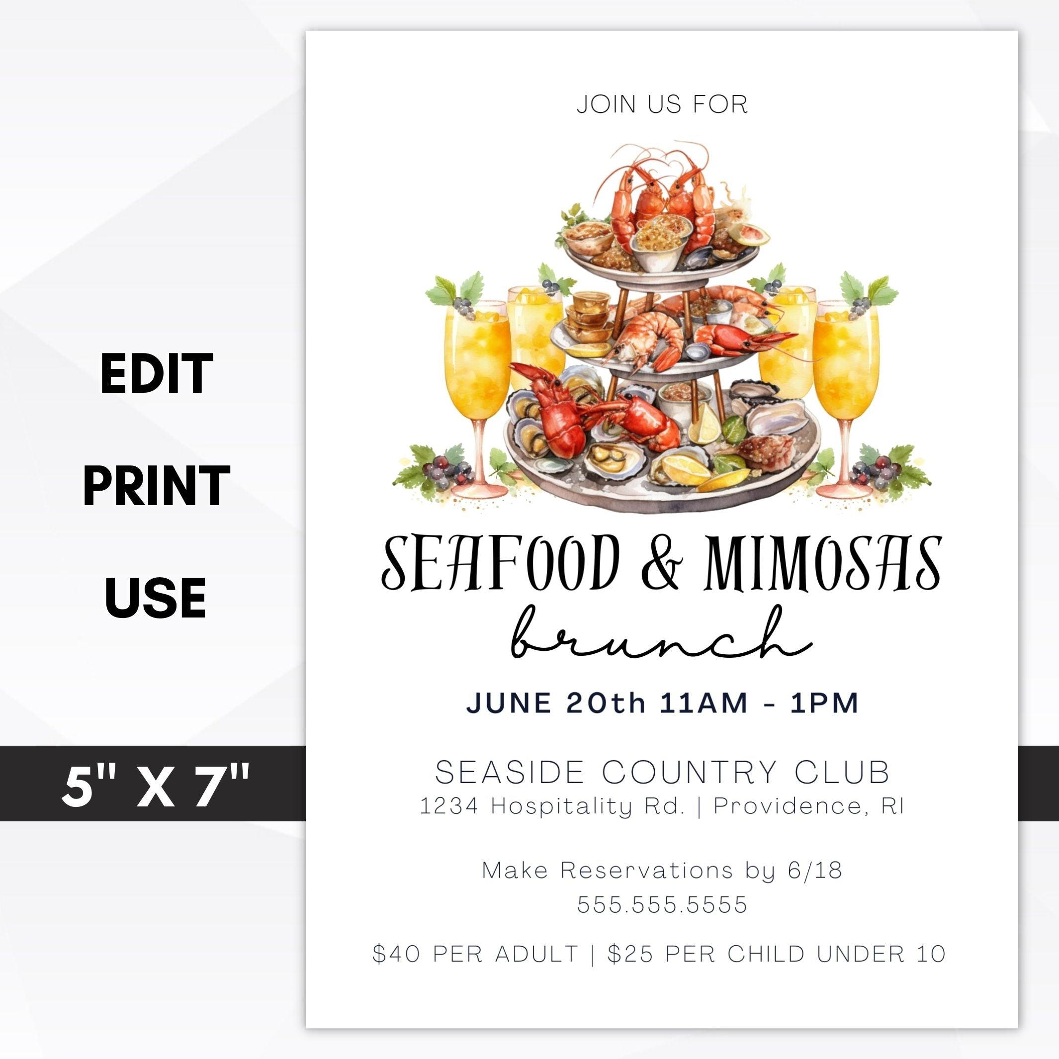 Seafood Brunch Invitation – Simple Desert Designs