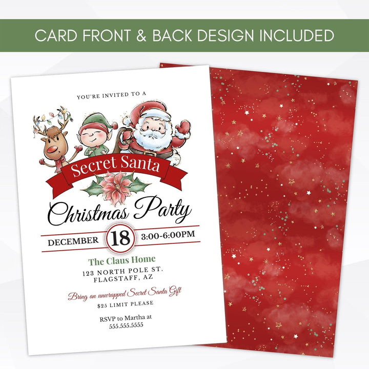 Secret Santa Party Invite | Simple Desert Designs