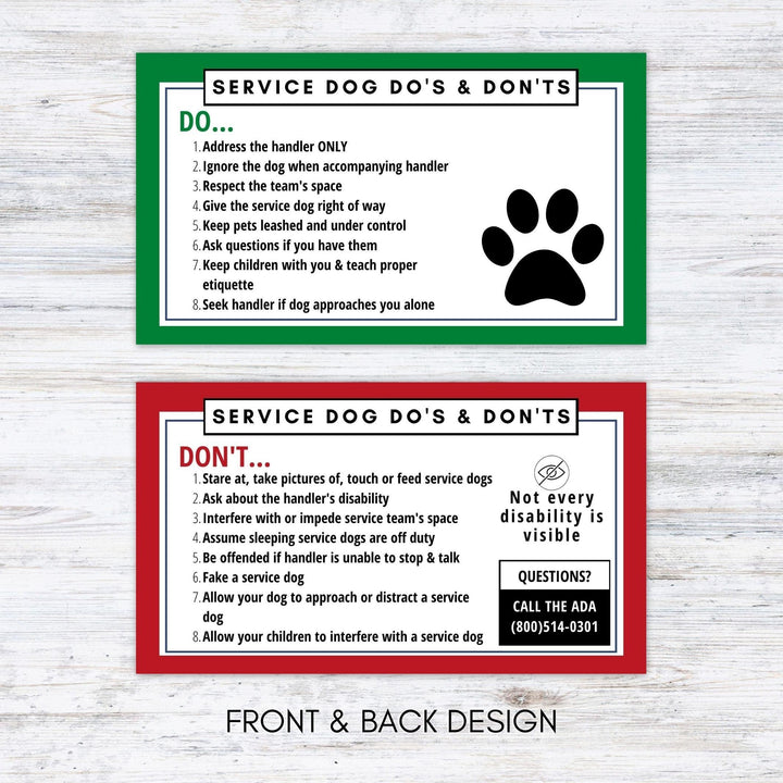 Service Dog ADA Law Etiquette Cards – Simple Desert Designs