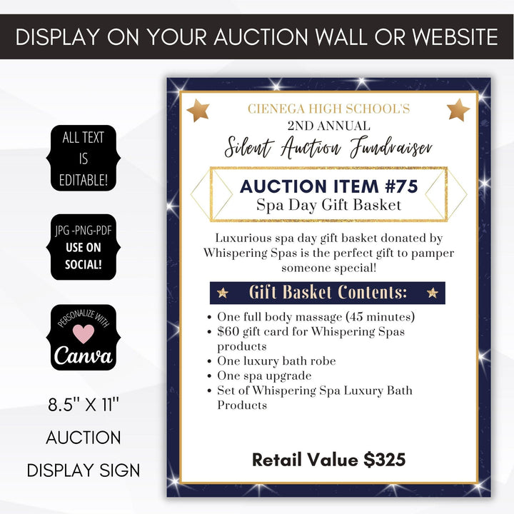 Silent Auction Fundraiser Bundle Blue – Simple Desert Designs