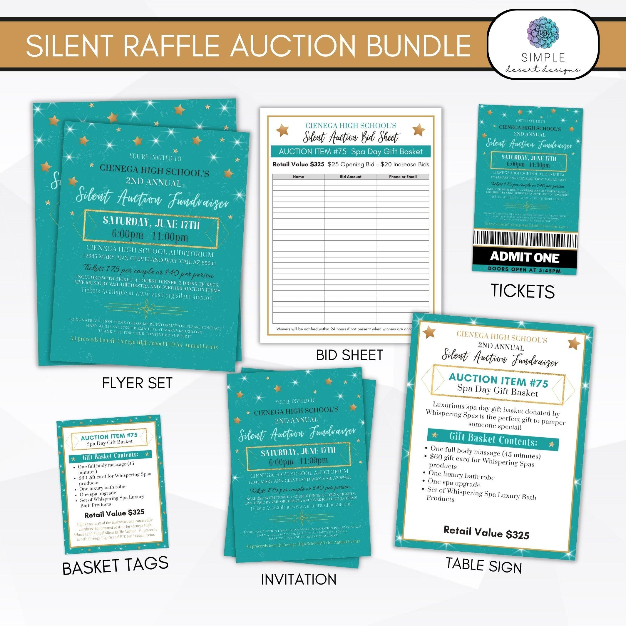 Silent Auction Fundraiser Bundle Teal – Simple Desert Designs