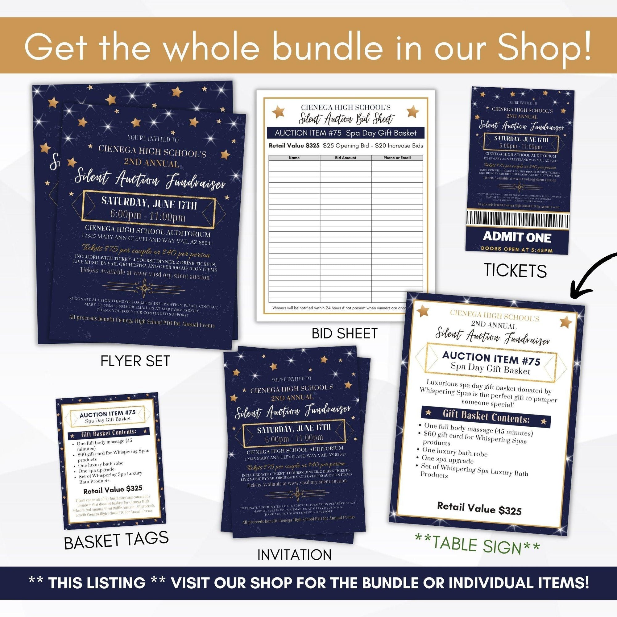 Silent Auction Sign Template - Simple Desert Designs