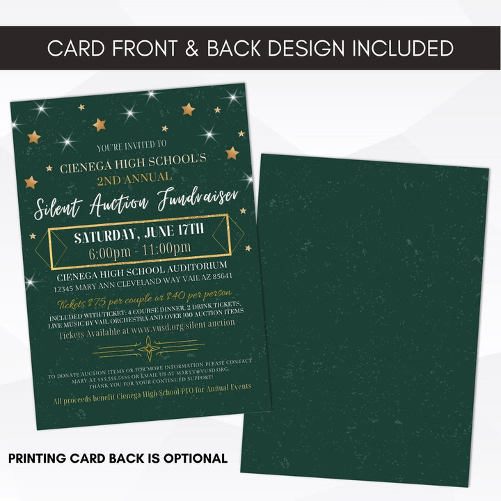 Green Auction Fundraiser Invitation – Simple Desert Designs