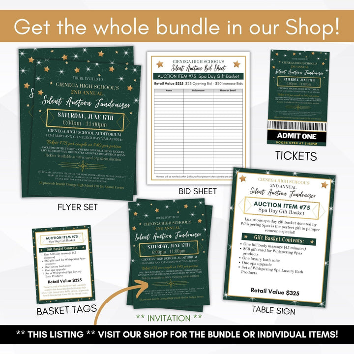 Green Auction Fundraiser Invitation – Simple Desert Designs