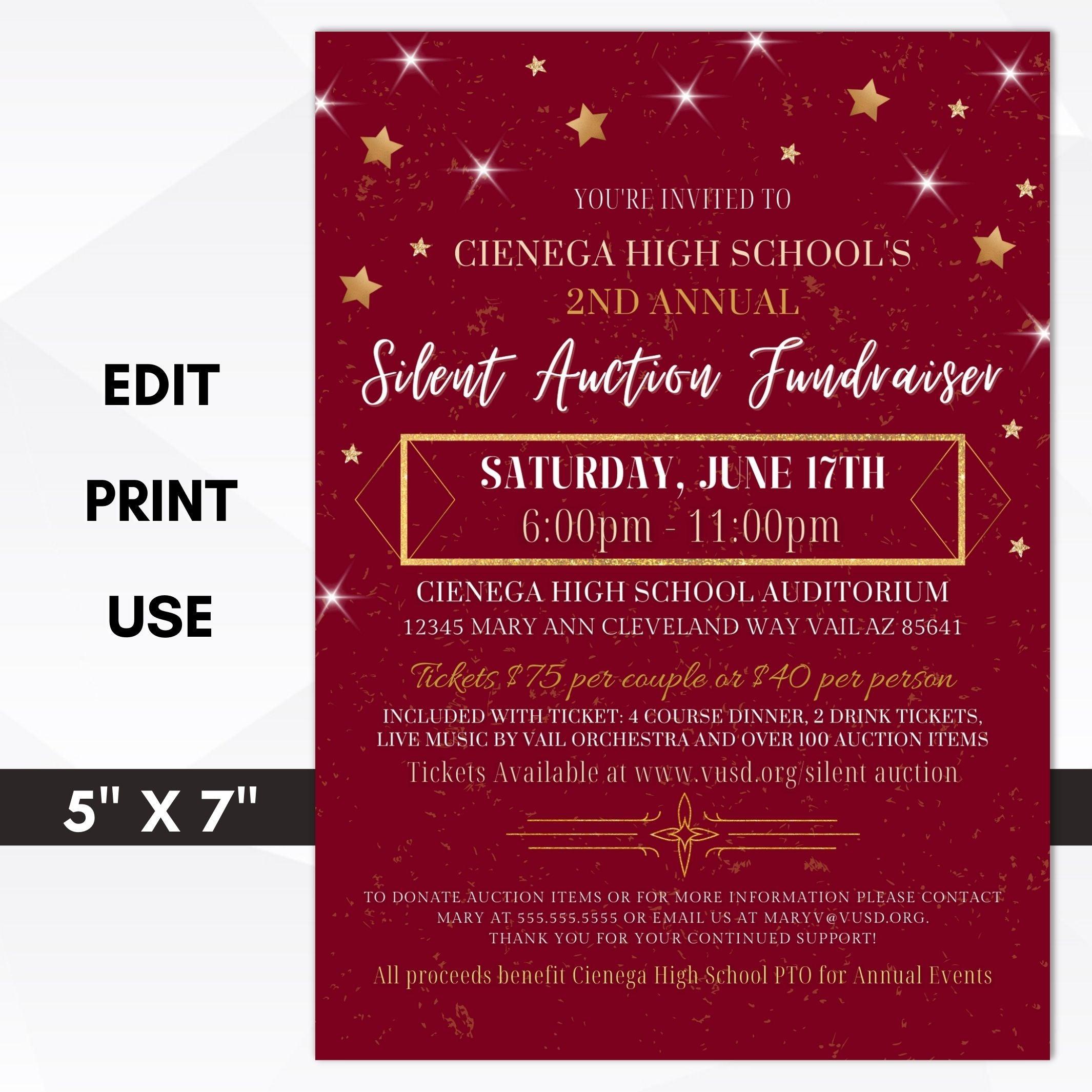 Auction Invitation Templates Elegant Party Invitation Template For