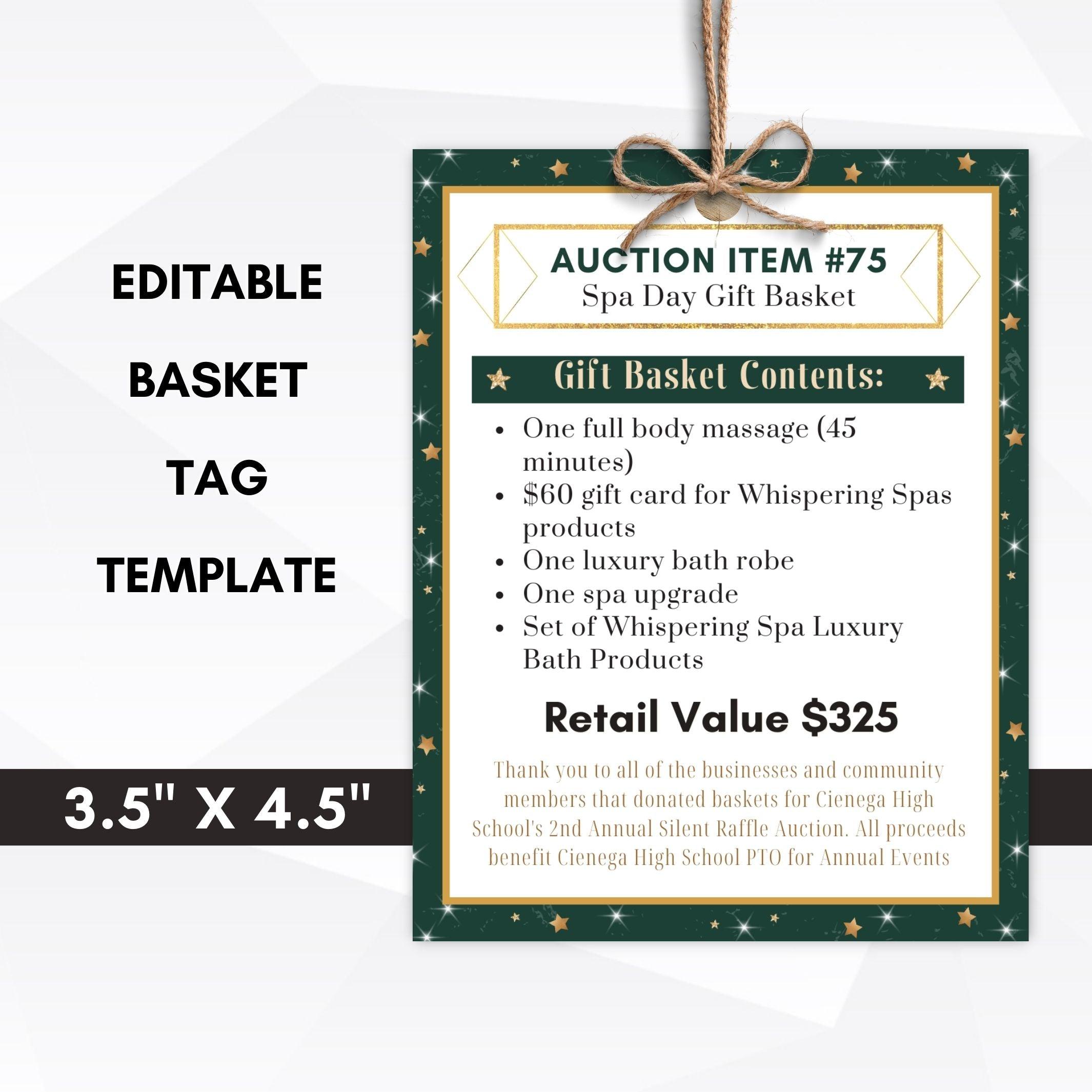 Silent Auction Gift Certificate Template