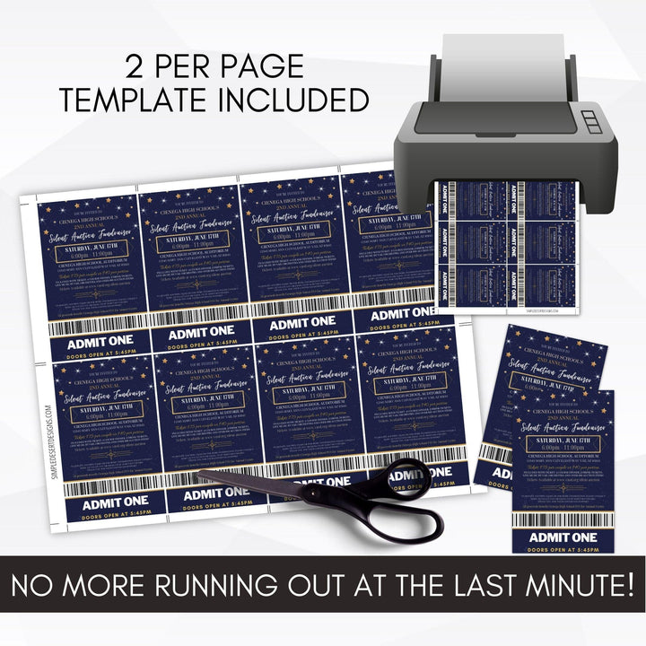 Silent Auction Fundraiser Ticket Blue – Simple Desert Designs