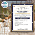 Silent Auction Fundraiser Sign Blue | Simple Desert Designs