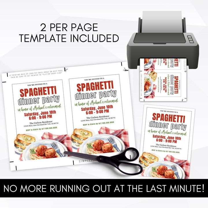 Spaghetti Dinner Party Invitation – Simple Desert Designs