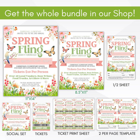 Spring Fling Charity Fundraiser Flyer Set – Simple Desert Designs
