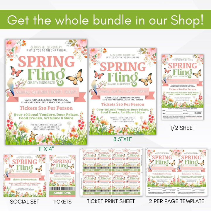 Spring Fling Charity Fundraiser Flyer Set – Simple Desert Designs