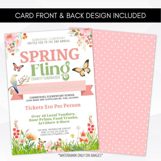 Spring Fling Charity Fundraiser Invite – Simple Desert Designs