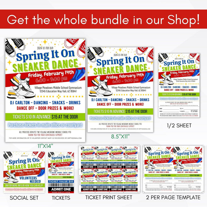 Spring It On Sneaker Dance Flyer Set | Simple Desert Designs