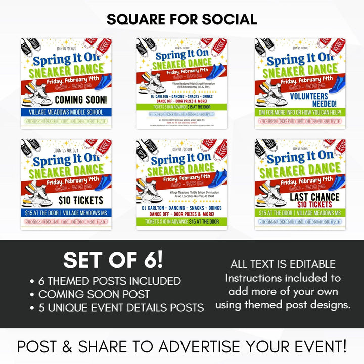 Spring It On Sneaker Dance Flyer Bundle – Simple Desert Designs