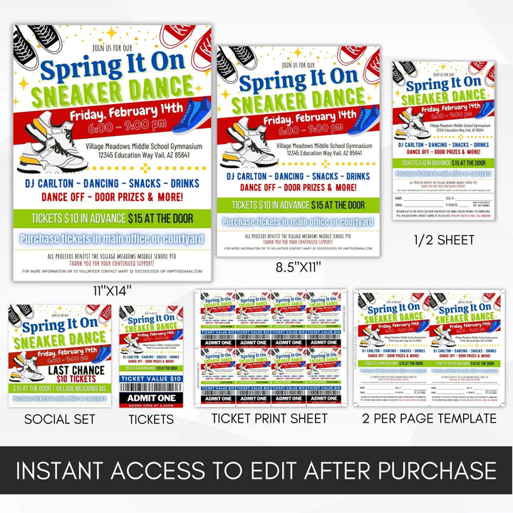 Spring It On Sneaker Dance Flyer Bundle – Simple Desert Designs