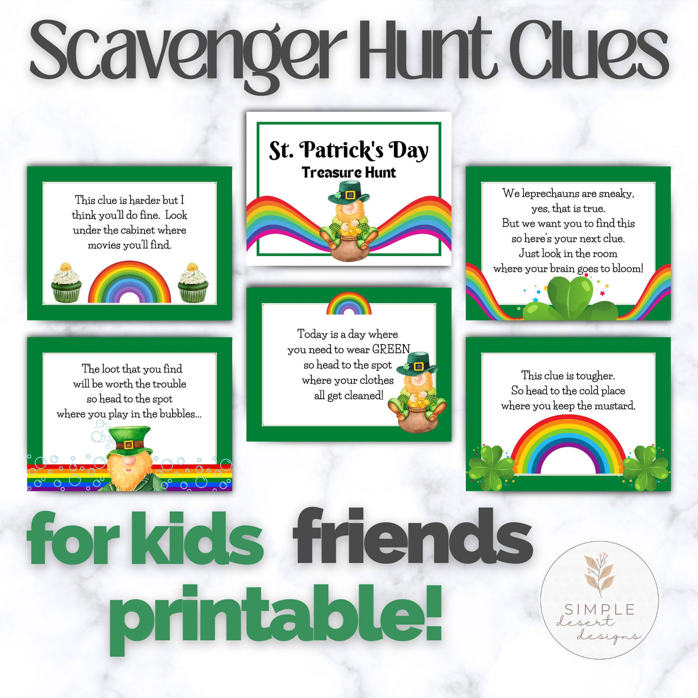 St. Patrick’s Day Scavenger Hunt for Kids - Simple Desert Designs