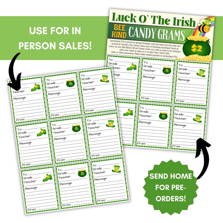 St. Patricks Candy Gram Fundraiser Bundle | Simple Desert Designs