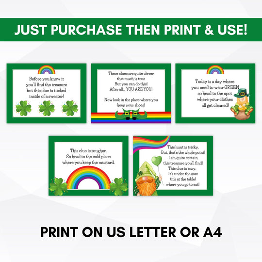 St Patricks Day Lucky Scavenger Hunt Set – Simple Desert Designs