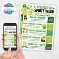 St Patrick’s Day Spirit Week Flyer – Editable Canva Template | Simple ...