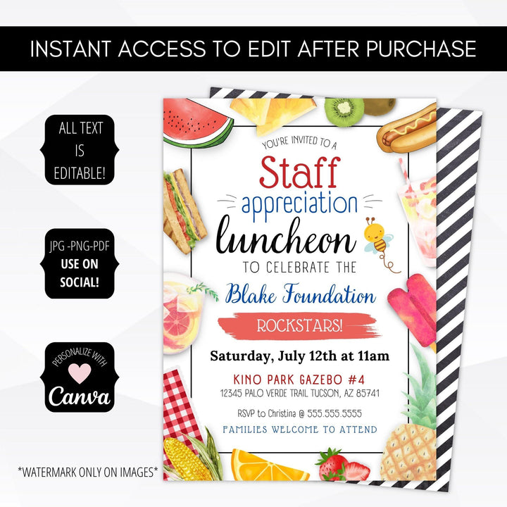 Staff Appreciation BBQ Invitation – Simple Desert Designs