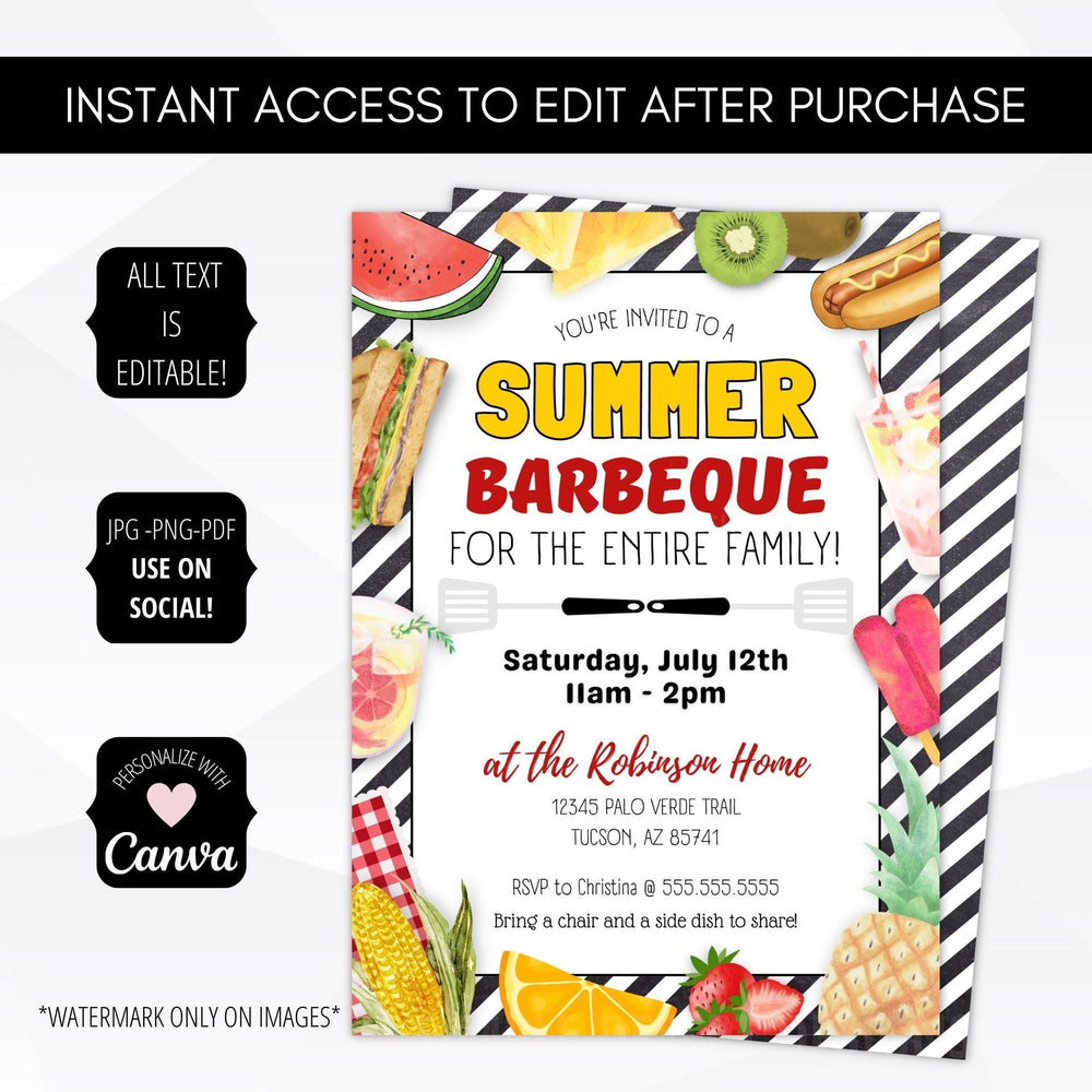 Summer Barbeque Invitation | Simple Desert Designs