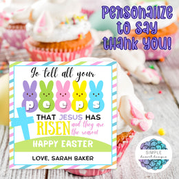 Jesus is Risen Easter Tags Square – Simple Desert Designs