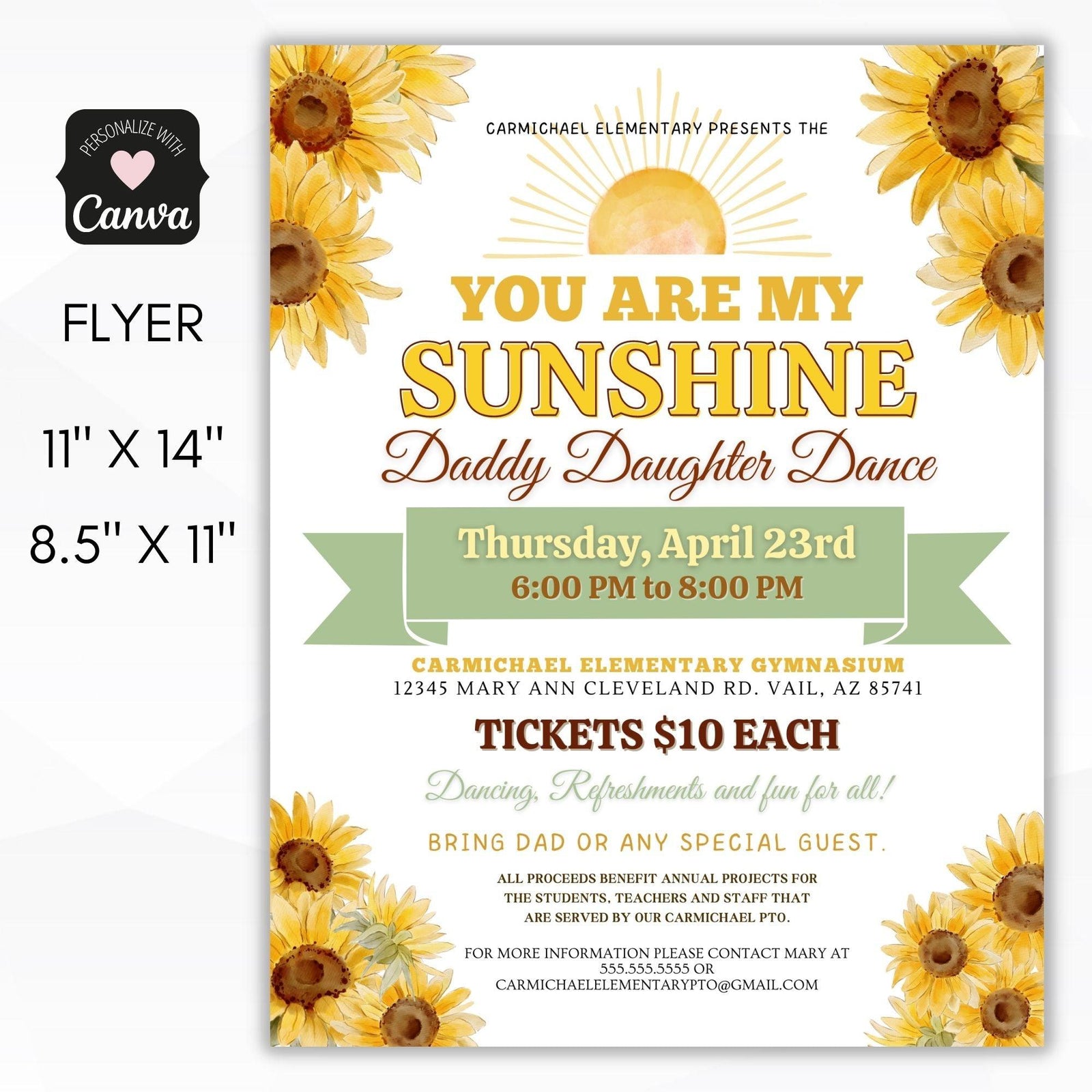 Sunflower Dance Flyer Set Template - Simple Desert Designs