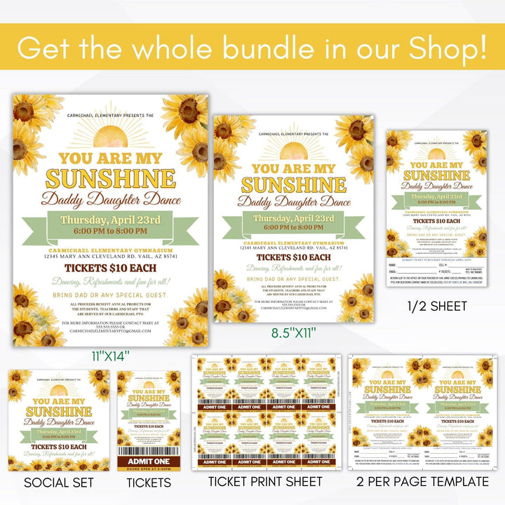 Sunflower Daddy Daughter Dance Flyer Set – Simple Desert Designs
