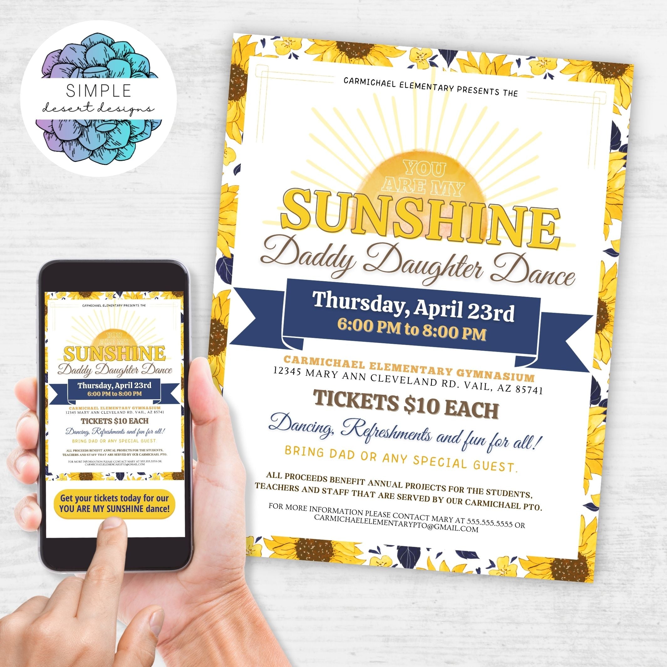 You Are My Sunshine Dance Flyer Set – Simple Desert Designs