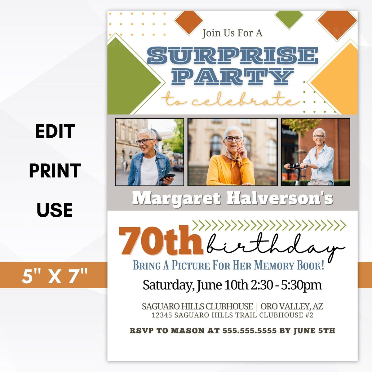 Surprise Birthday Invitation Template - Simple Desert Designs