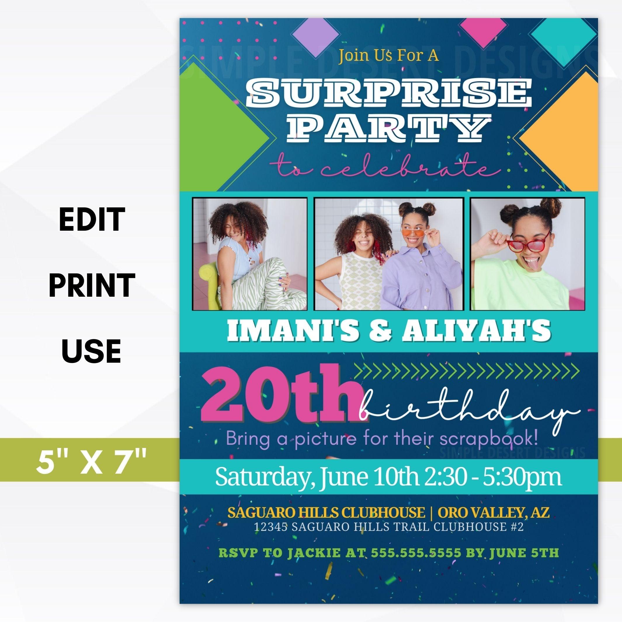 Surprise Party Invitation for Two – Simple Desert Designs