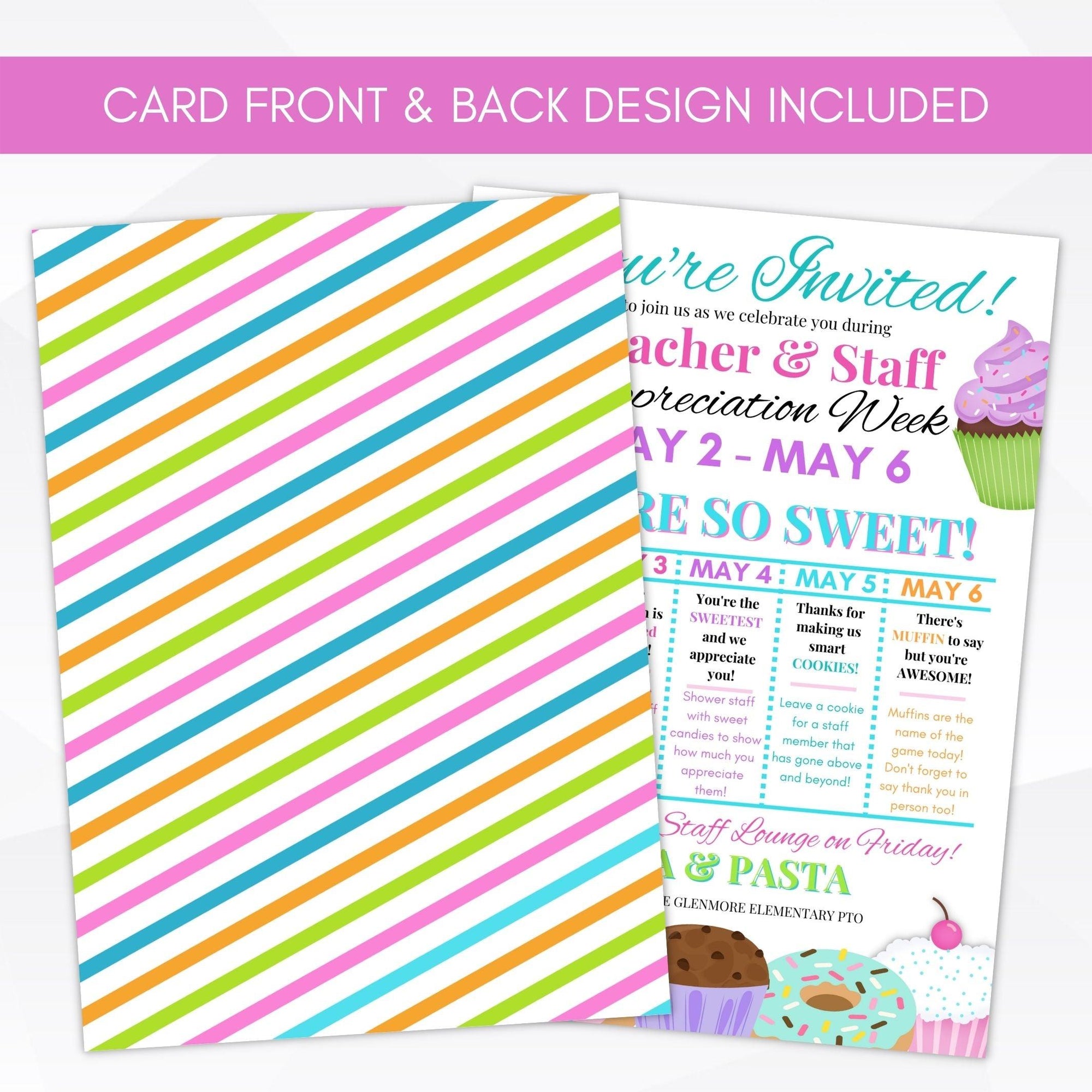 Sweet Teacher Appreciation Invitation Template - Simple Desert Designs