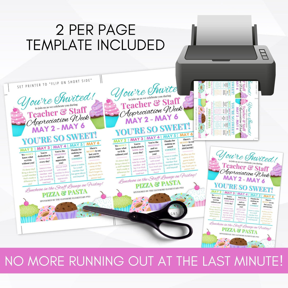 Sweet Teacher Appreciation Invitation Template - Simple Desert Designs