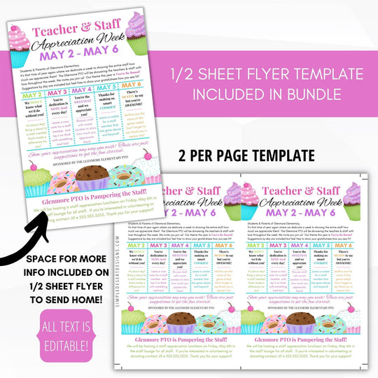 Sweet Teacher Appreciation Week Signs Set | Simple Desert Designs