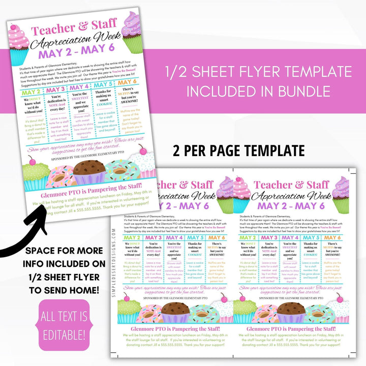 Sweet Teacher Appreciation Week Signs Set | Simple Desert Designs
